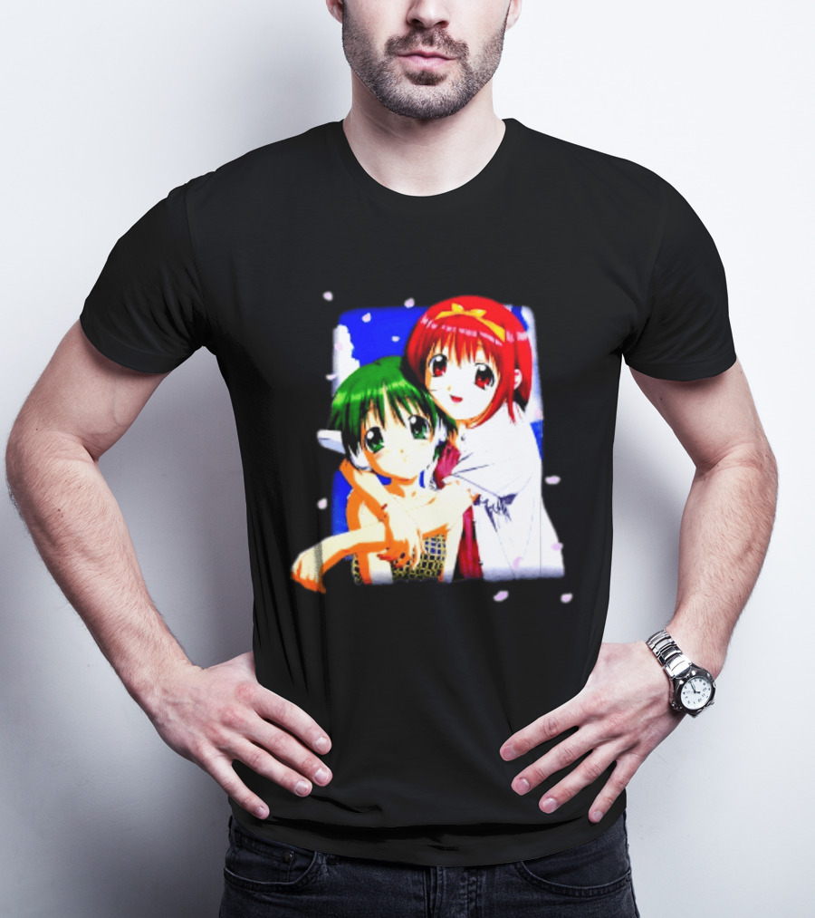 Aquaplus Hike Softgarage Chillweeb Anime Girls Cherry Blossom Hugging Scene T-Shirt