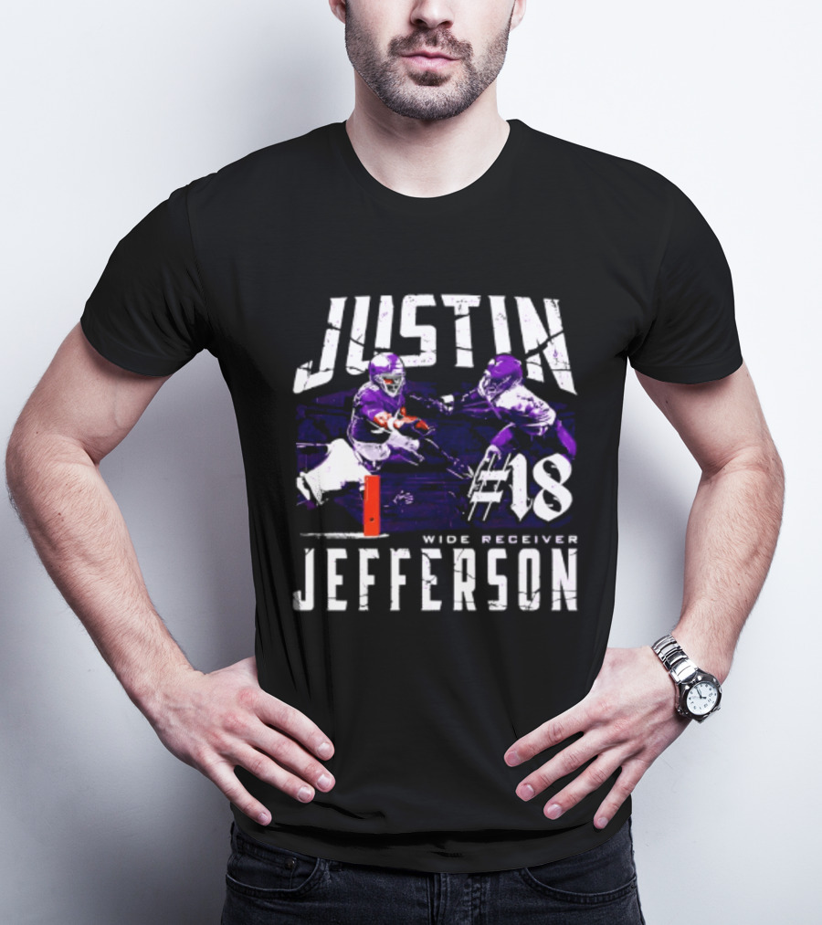 Justin Jefferson Minnesota Vikings Wide Receiver #18 Touchdown Dive T-Shirt