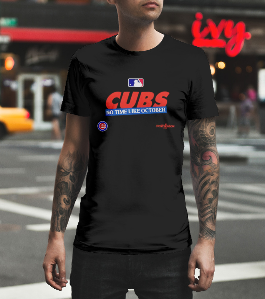 Chicago Cubs No Time Like October 2026 MLB Postseason Fan Gear T-Shirt