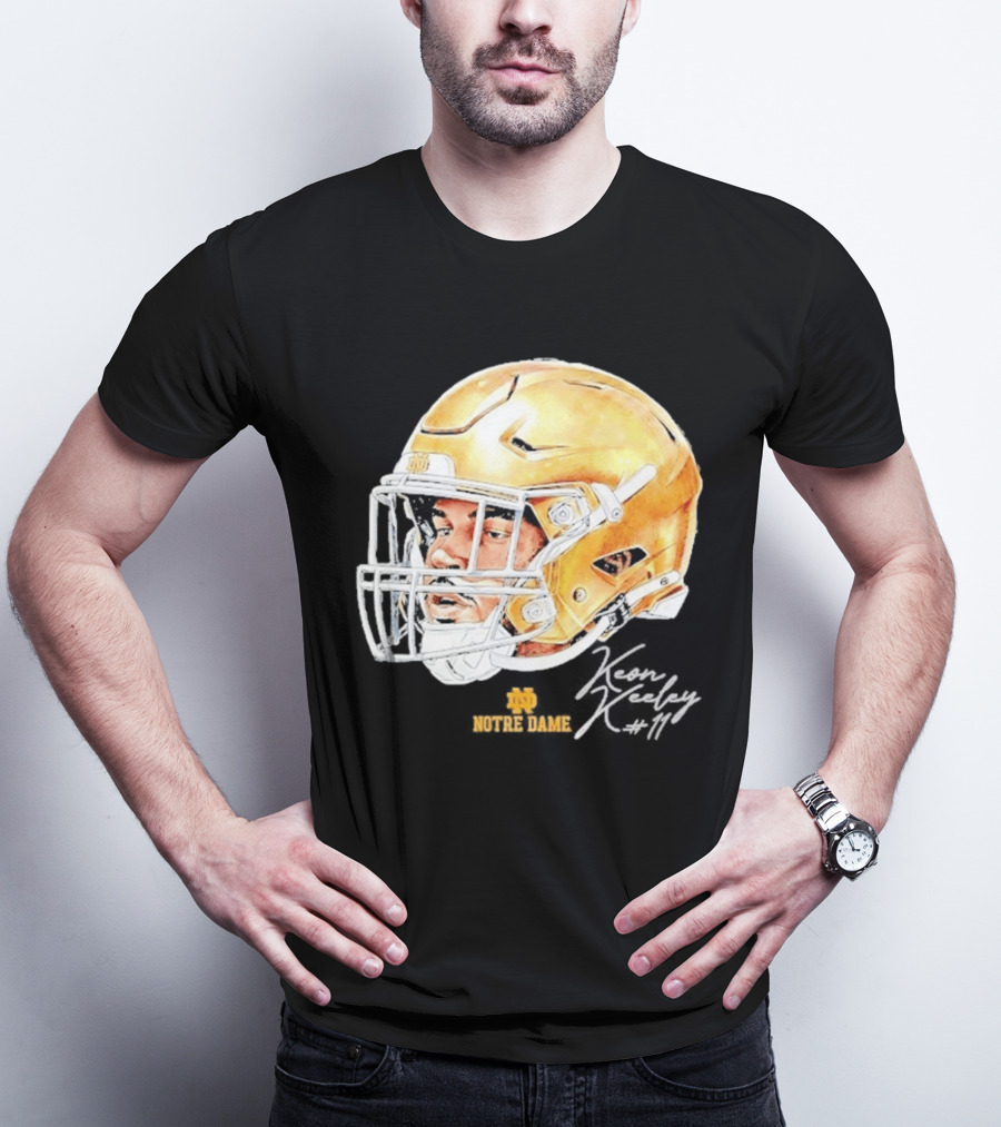 Keon Keeley 11 Notre Dame Football Helmet Swag T-Shirt