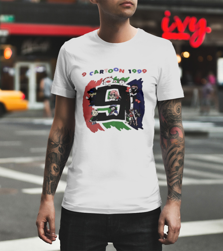 9 Cartoon 1999 Anime Characters Nostalgia T-Shirt