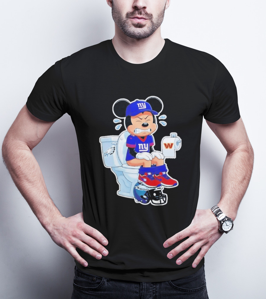 Mickey New York Giants Toilet Eagles Commanders Football Helmet T-Shirt