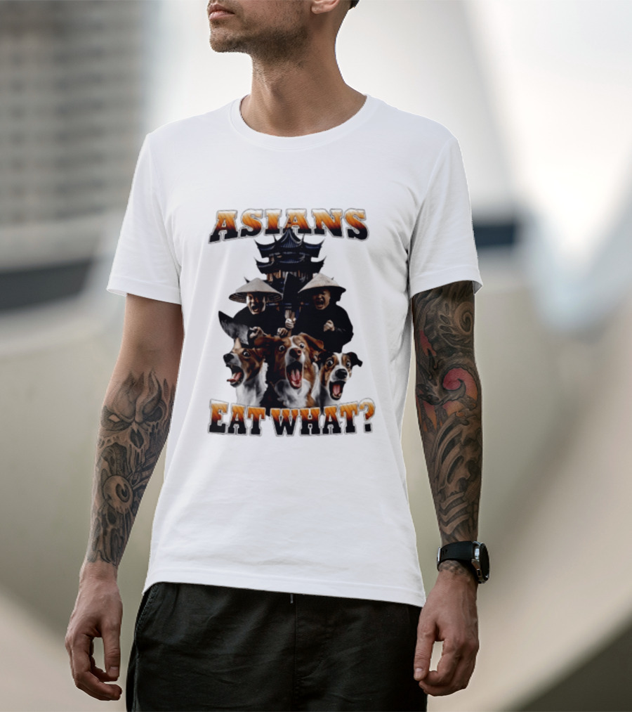 Asians Eat What Pagoda And Dogs Offensive Meme T-Shirt