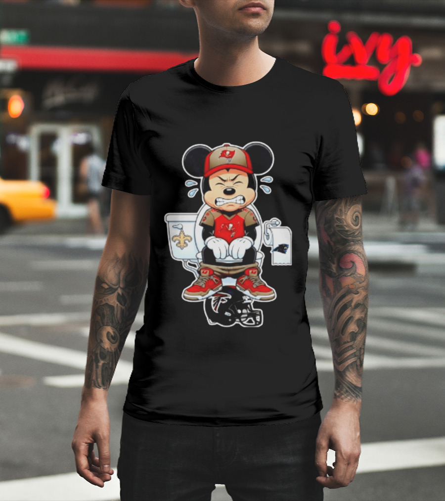Mickey Toilet Tampa Bay Buccaneers Falcons Saints Panthers Football T-Shirt
