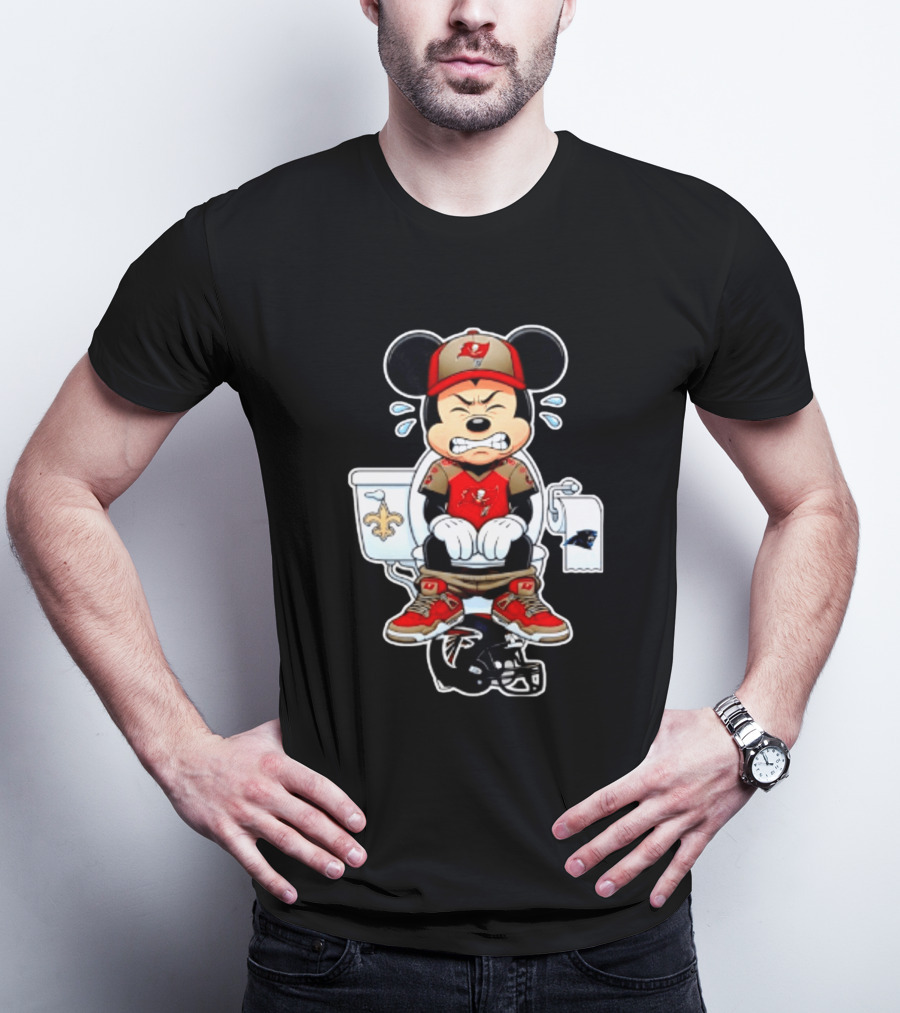 Mickey Toilet Tampa Bay Buccaneers Falcons Saints Panthers Football T-Shirt