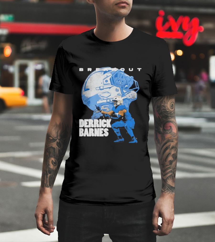 Derrick Barnes Detroit Lions Breakout Helmet T-Shirt
