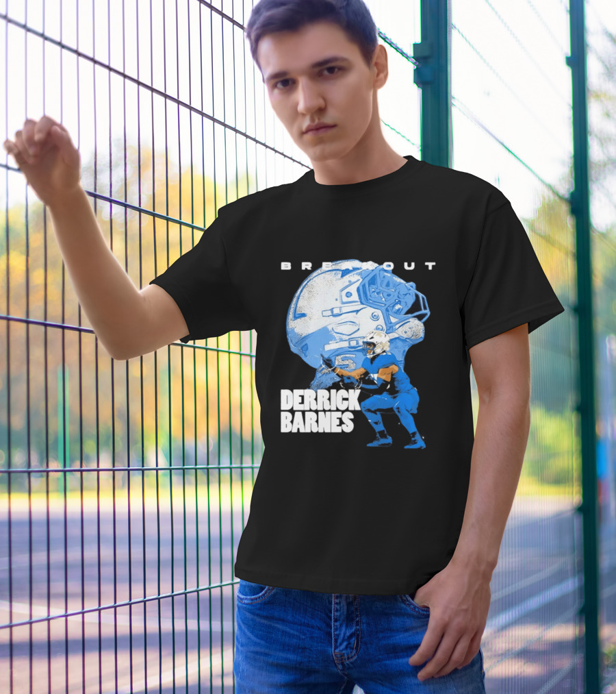 Derrick Barnes Detroit Lions Breakout Helmet T-Shirt