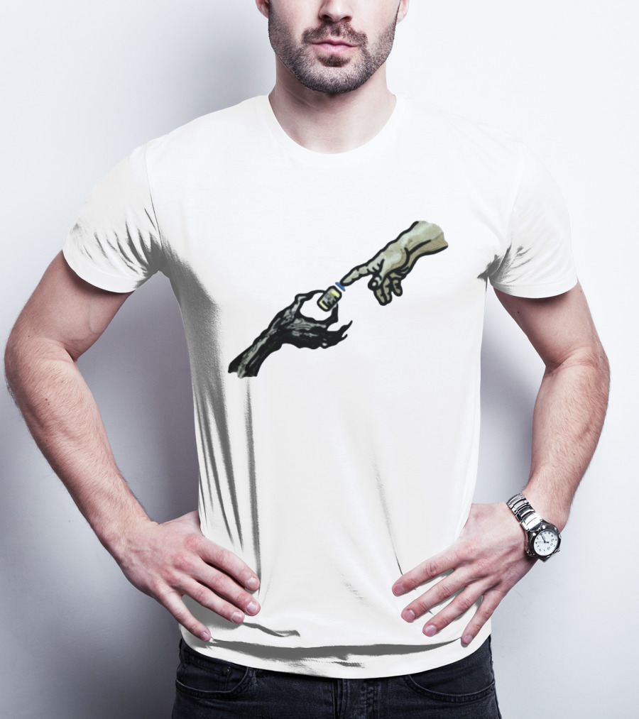 Michelangelo Creation Of Adam Vaccine Hand T-Shirt