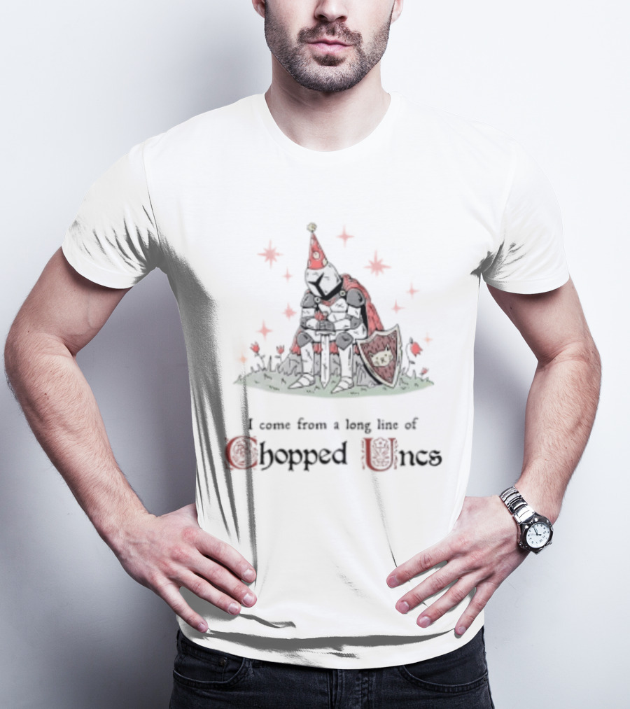 I Come From A Long Line Of Chopped Uncs Knight In Red Surrounded By Stars T-Shirt