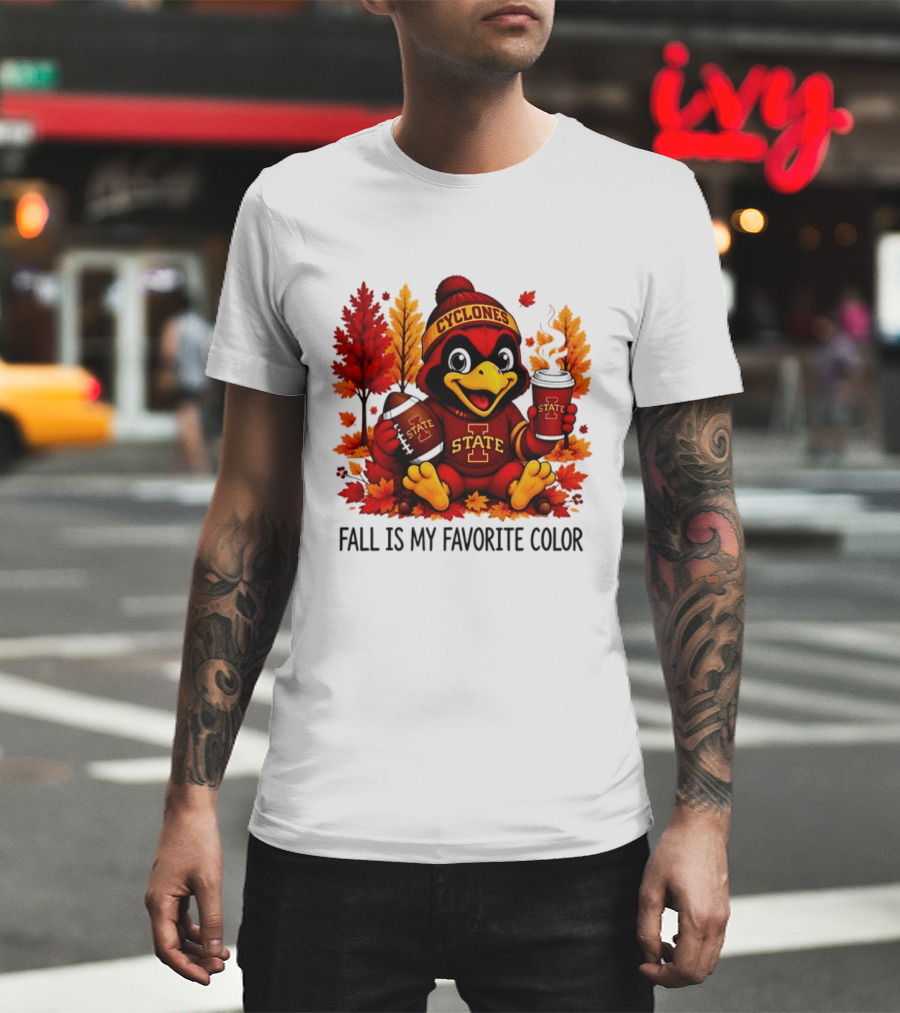 Iowa State Cyclones Fall Is My Favorite Color Football Leaves T-Shirt