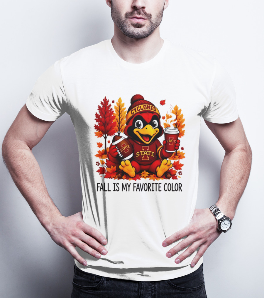 Iowa State Cyclones Fall Is My Favorite Color Football Leaves T-Shirt