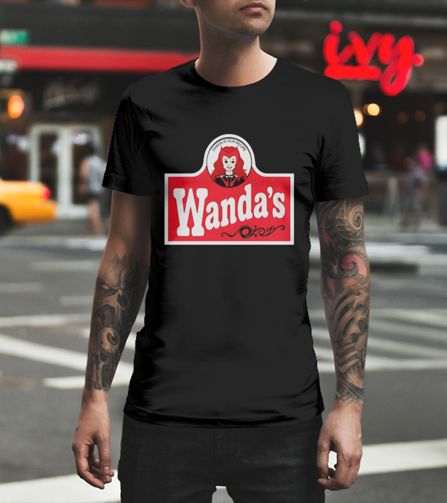 Wanda's Chaos Is Our Recipe Text With Character Graphic And Red T-Shirt