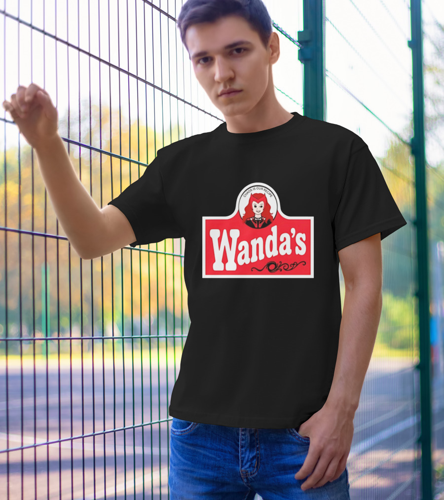 Wanda's Chaos Is Our Recipe Text With Character Graphic And Red T-Shirt
