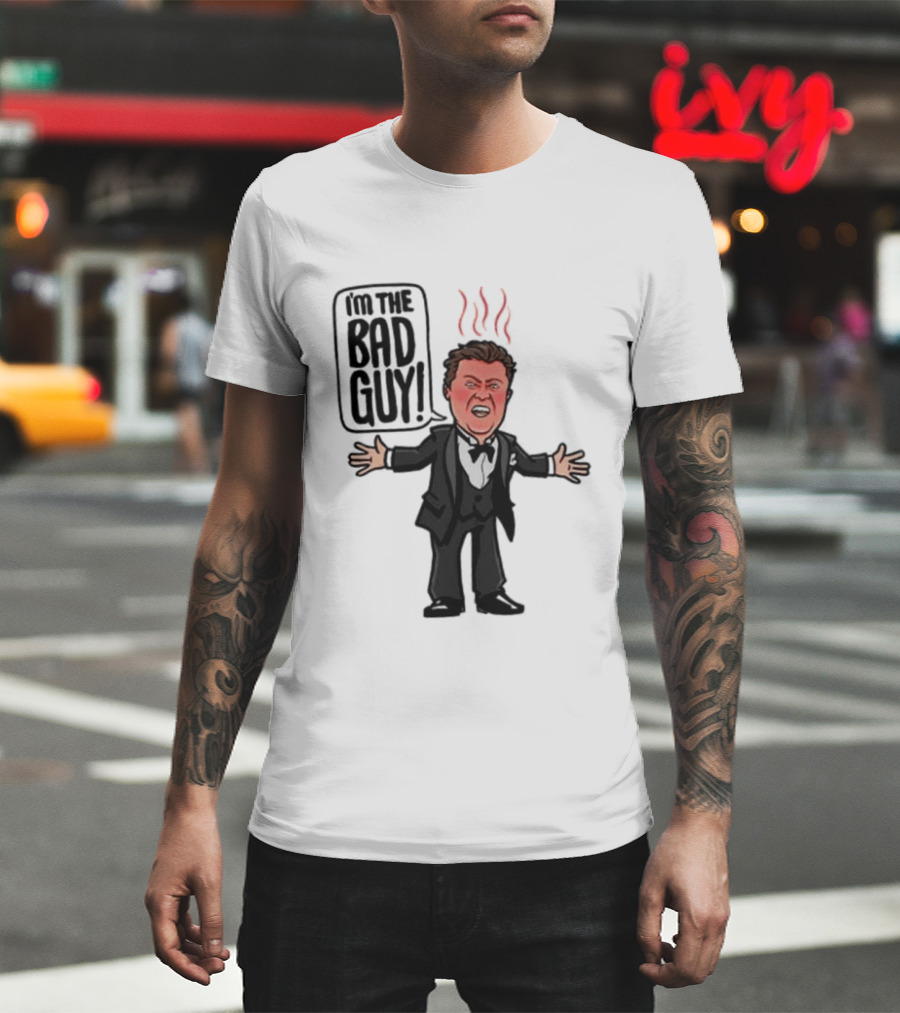 Say Hello To The Bad Guy Cartoon Flames Expression T-Shirt