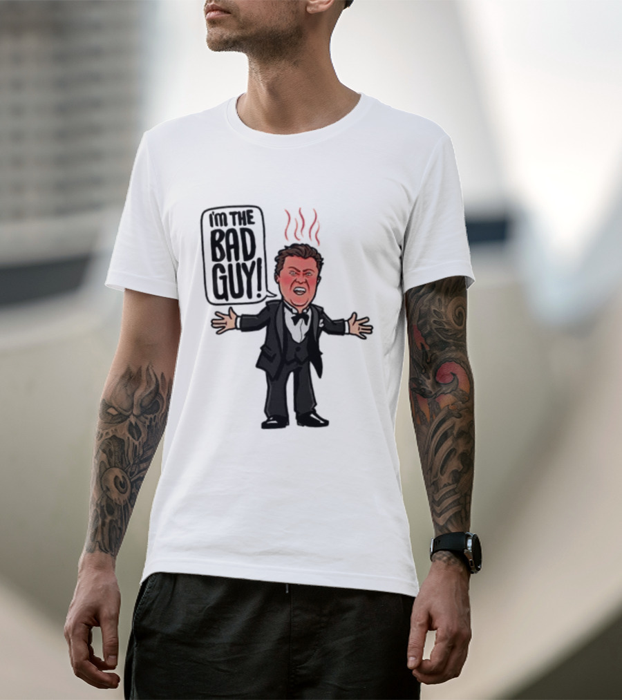 Say Hello To The Bad Guy Cartoon Flames Expression T-Shirt