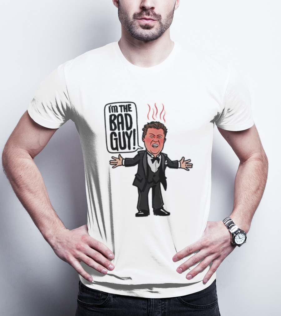 Say Hello To The Bad Guy Cartoon Flames Expression T-Shirt