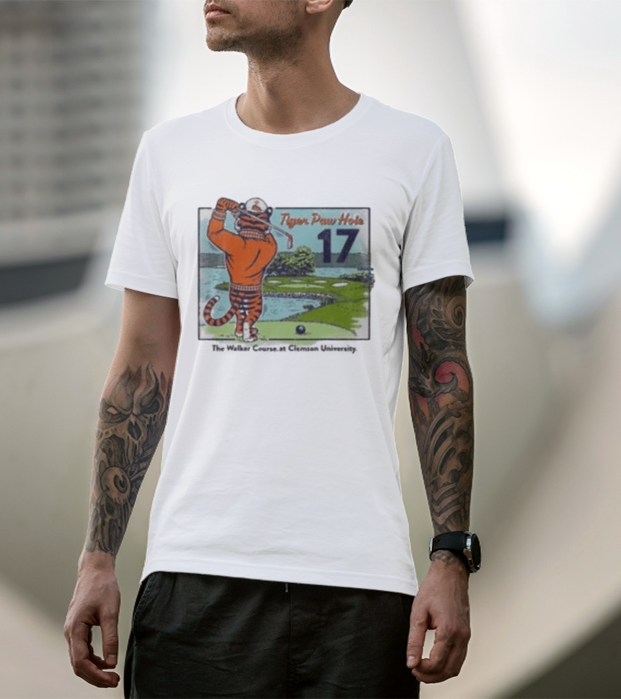 Tiger Paw Hole 17 The Walker Course Clemson University T-Shirt