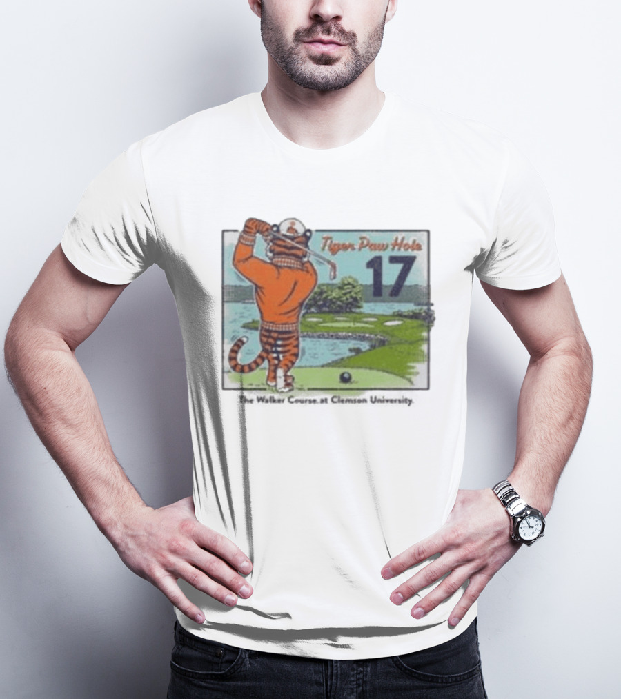 Tiger Paw Hole 17 The Walker Course Clemson University T-Shirt