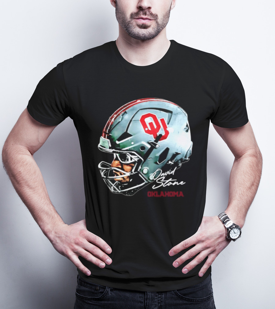 David Stone Oklahoma Sooners NCAA Football OU Helmet T-Shirt