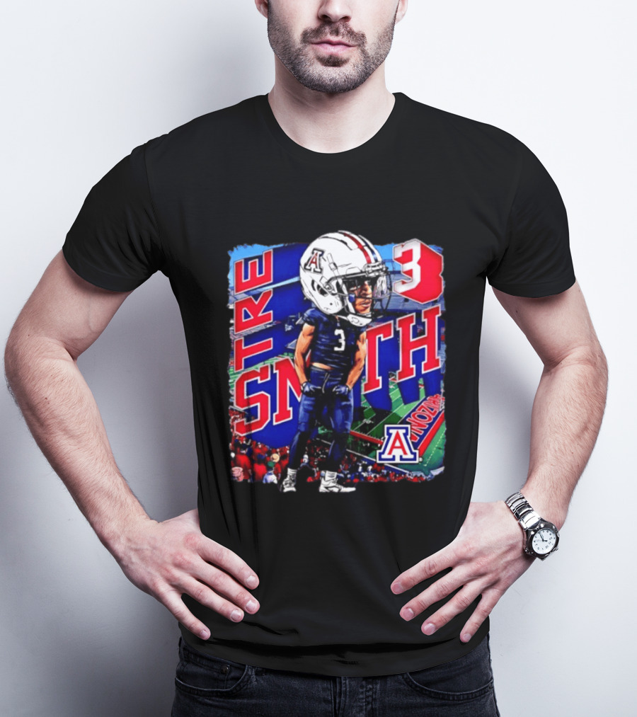 Tre Smith 3 Arizona Wildcats NCAA Football Caricature T-Shirt