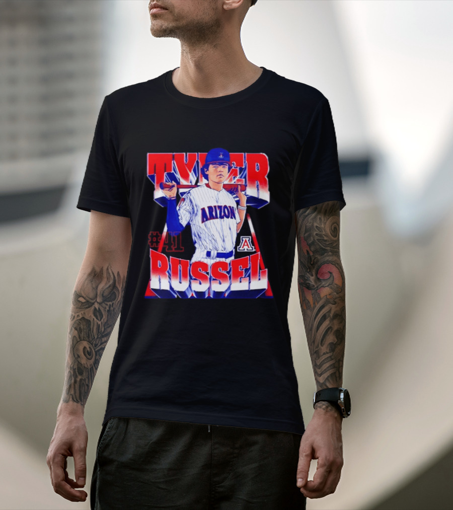 Tyler Russell #41 Arizona Wildcats NCAA Baseball Player T-Shirt