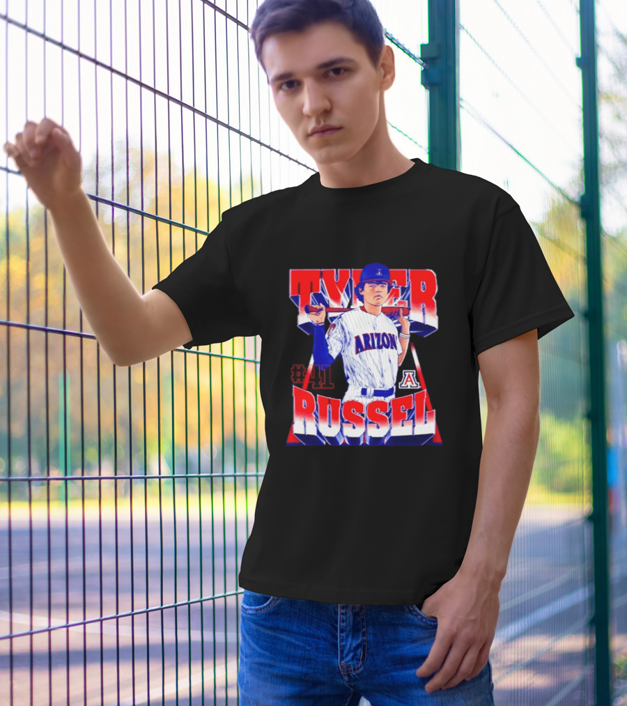 Tyler Russell #41 Arizona Wildcats NCAA Baseball Player T-Shirt