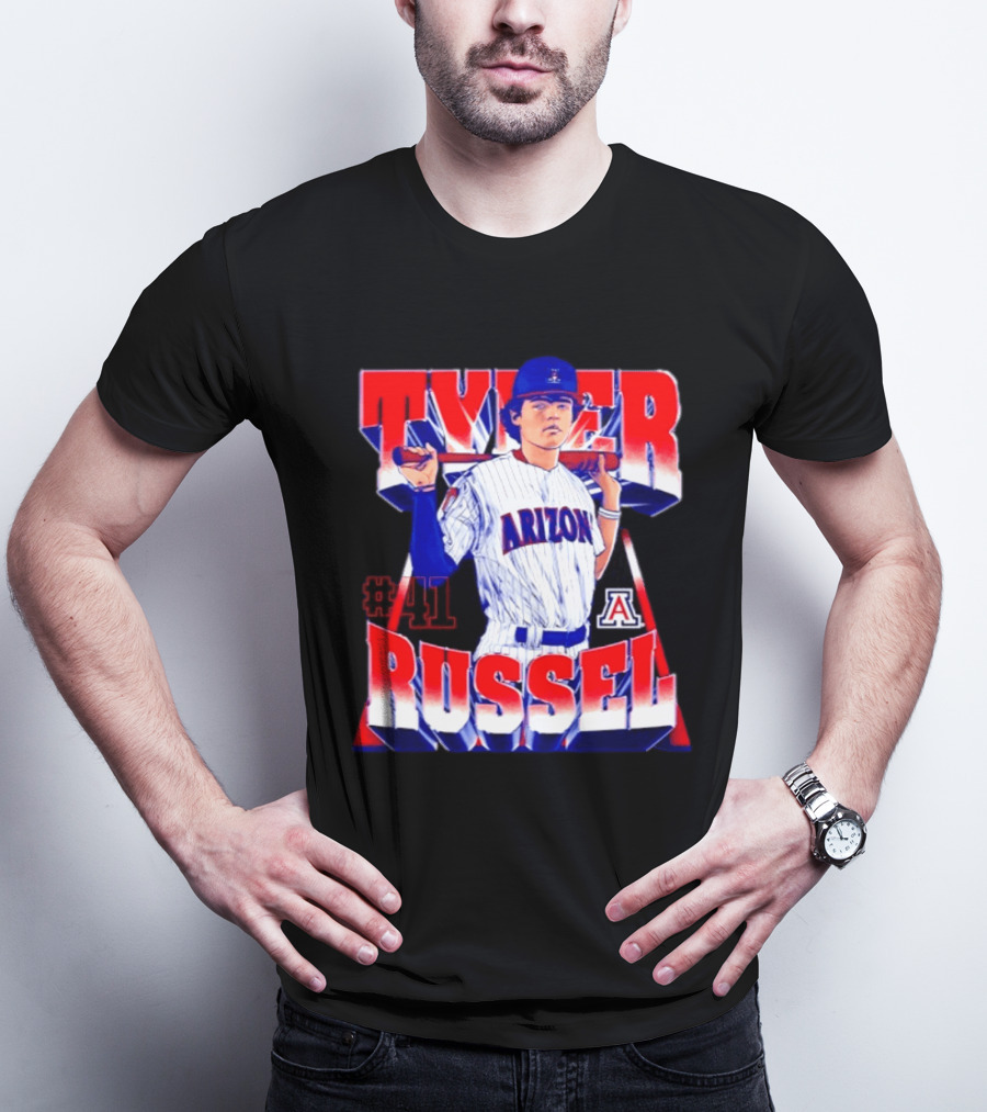 Tyler Russell #41 Arizona Wildcats NCAA Baseball Player T-Shirt