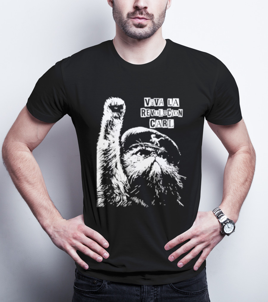 Viva La Revolucion Carl Cat Che Guevara T-Shirt