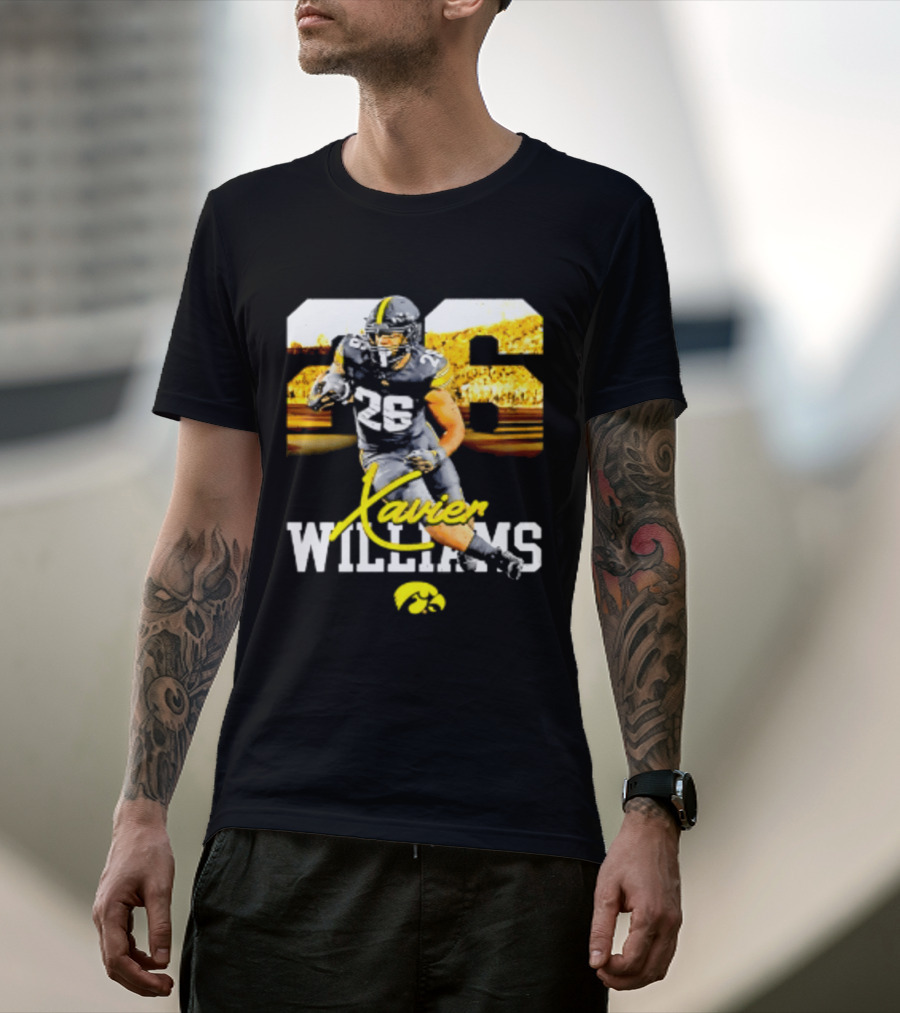 Iowa Hawkeyes Xavier Williams 26 NCAA Football Player Number T-Shirt