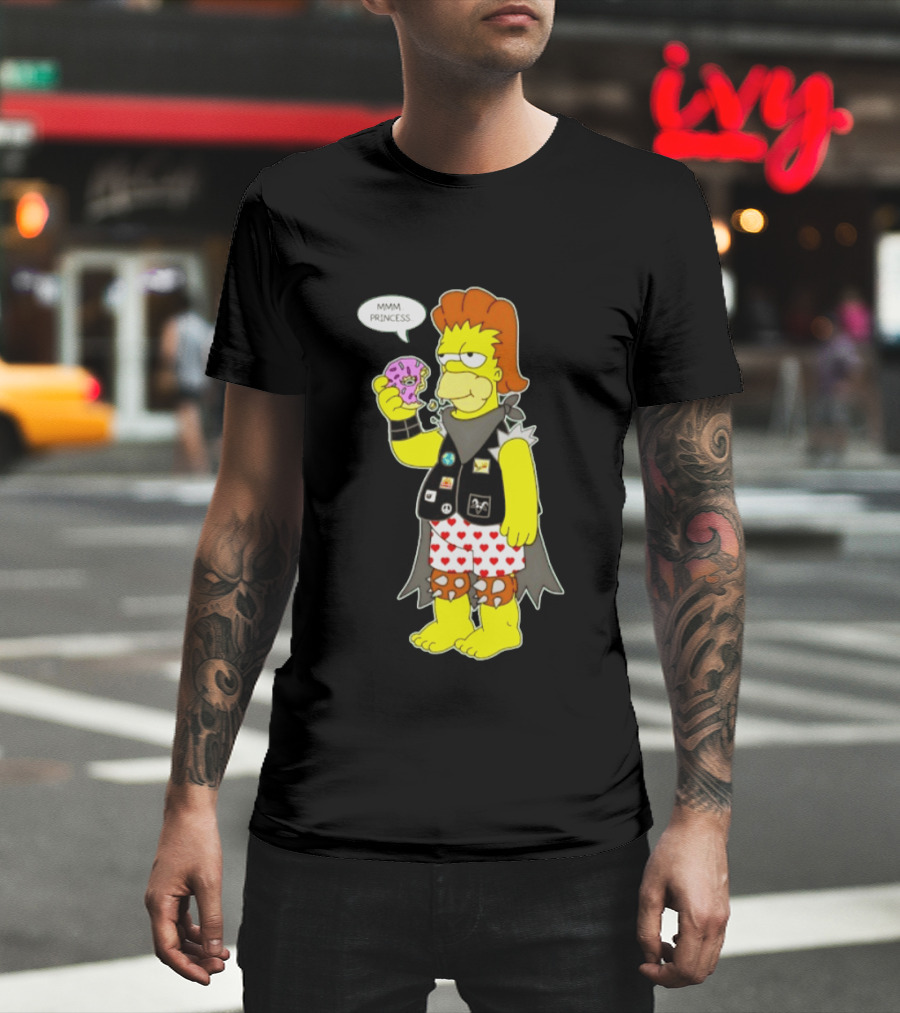 The Simpsons Homer Mmm Princess Punk Donut Eating T-Shirt