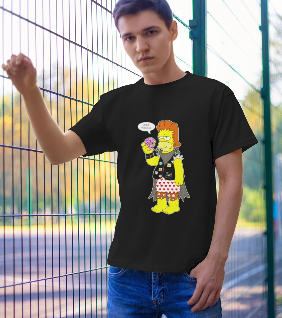 The Simpsons Homer Mmm Princess Punk Donut Eating T-Shirt
