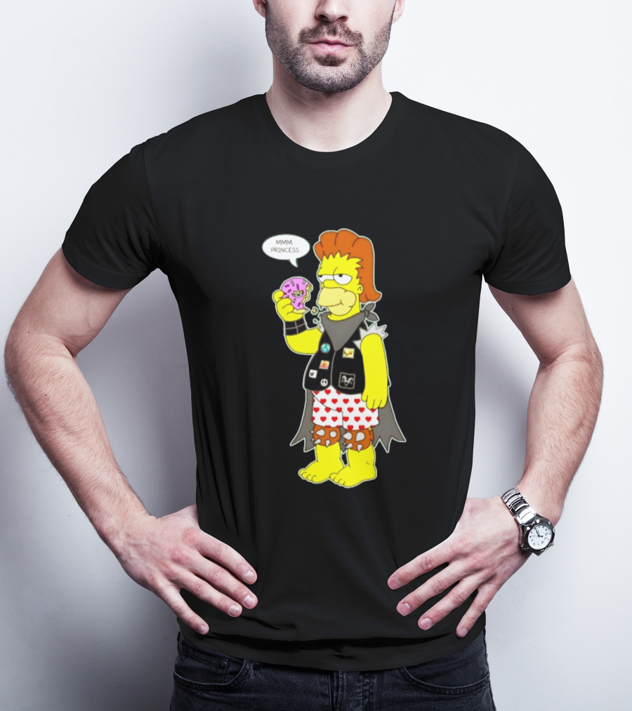 The Simpsons Homer Mmm Princess Punk Donut Eating T-Shirt