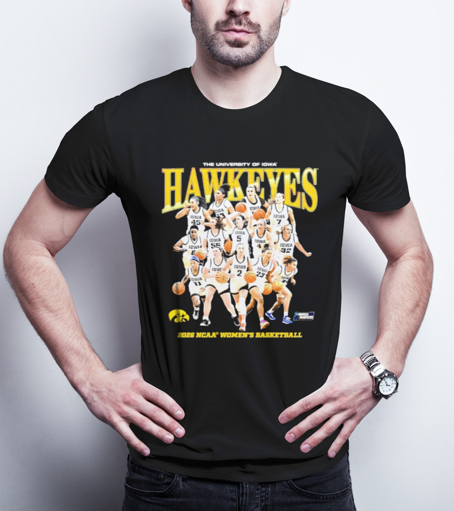 The University Of Iowa Hawkeyes 2026 NCAA Women's Basketball Team Players T-Shirt