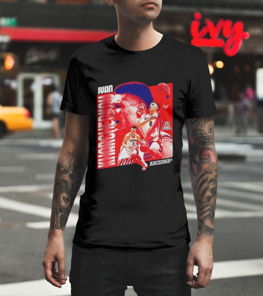 Ivan Kharchenkov 8 Arizona Wildcats NCAA Basketball Player T-Shirt