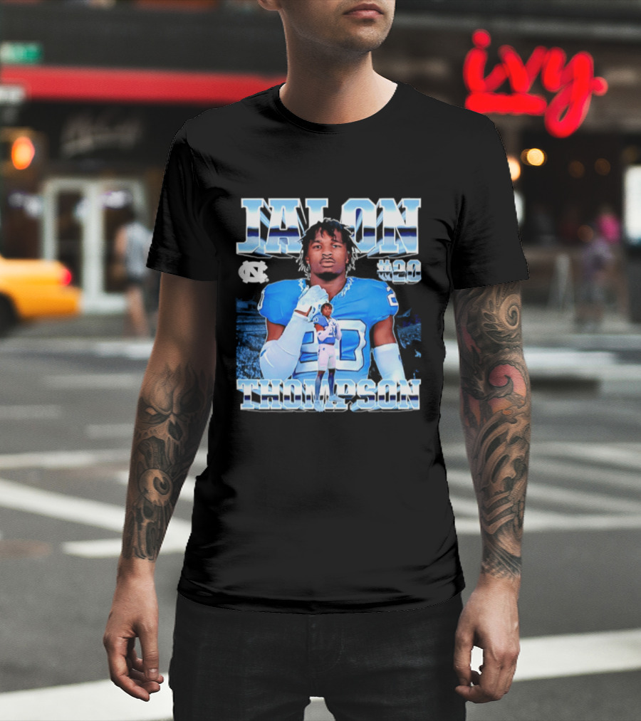 Jalon Thompson 20 North Carolina Tar Heels NCAA Football T-Shirt