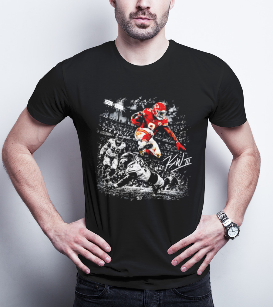 Kenneth Walker III Kansas City Chiefs Number 9 Action Motion T-Shirt
