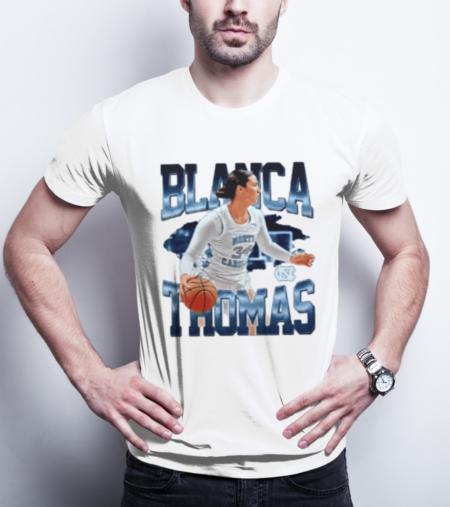 Blanca Thomas 34 North Carolina Tar Heels NCAA Women's Basketball Player T-Shirt