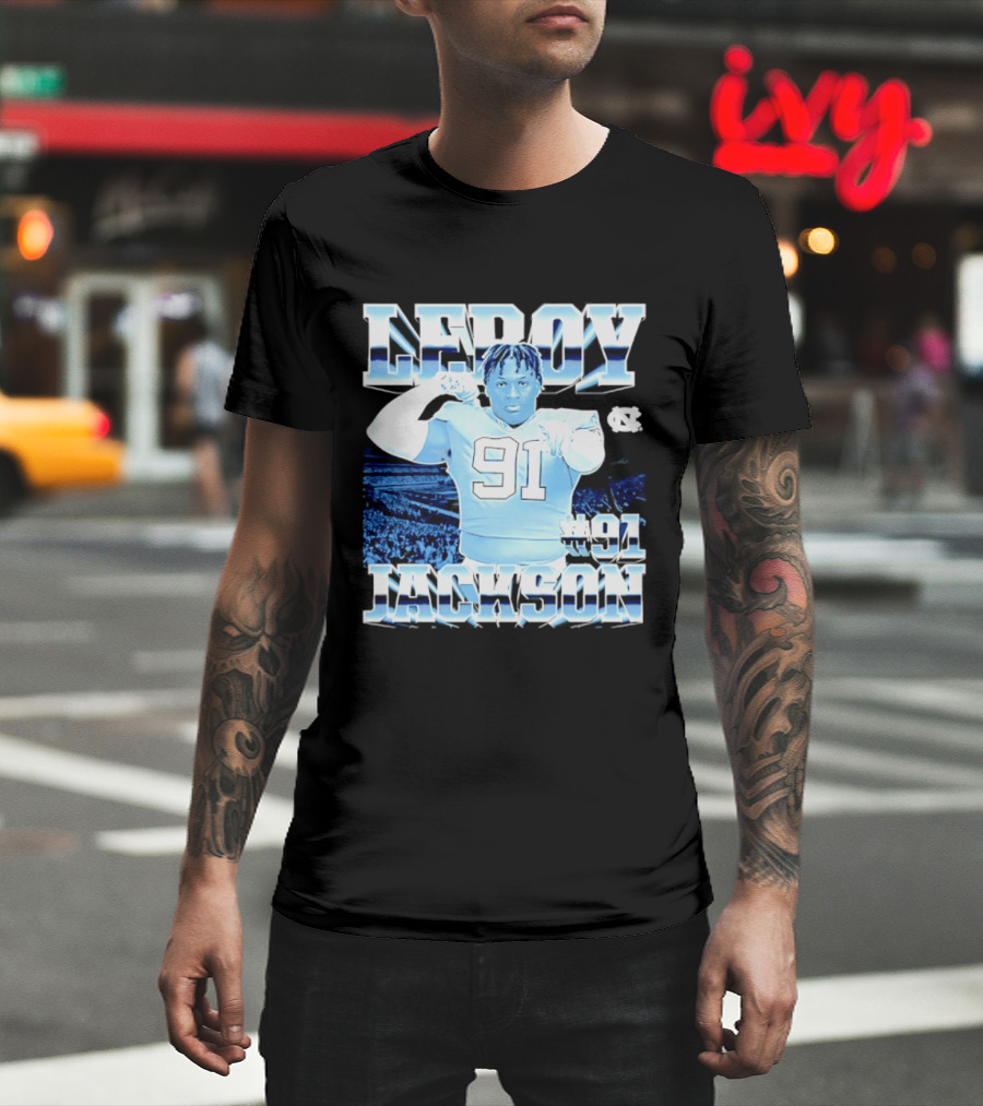 Leroy Jackson 91 North Carolina Tar Heels NCAA Football Player T-Shirt