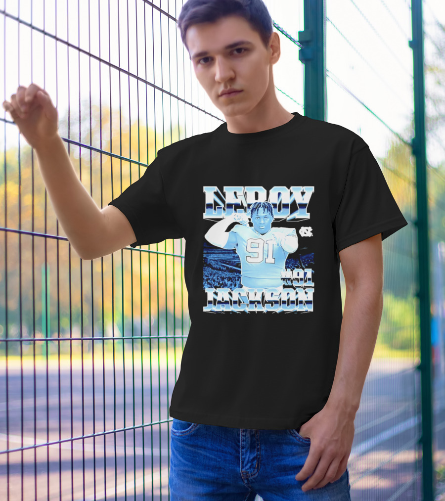 Leroy Jackson 91 North Carolina Tar Heels NCAA Football Player T-Shirt