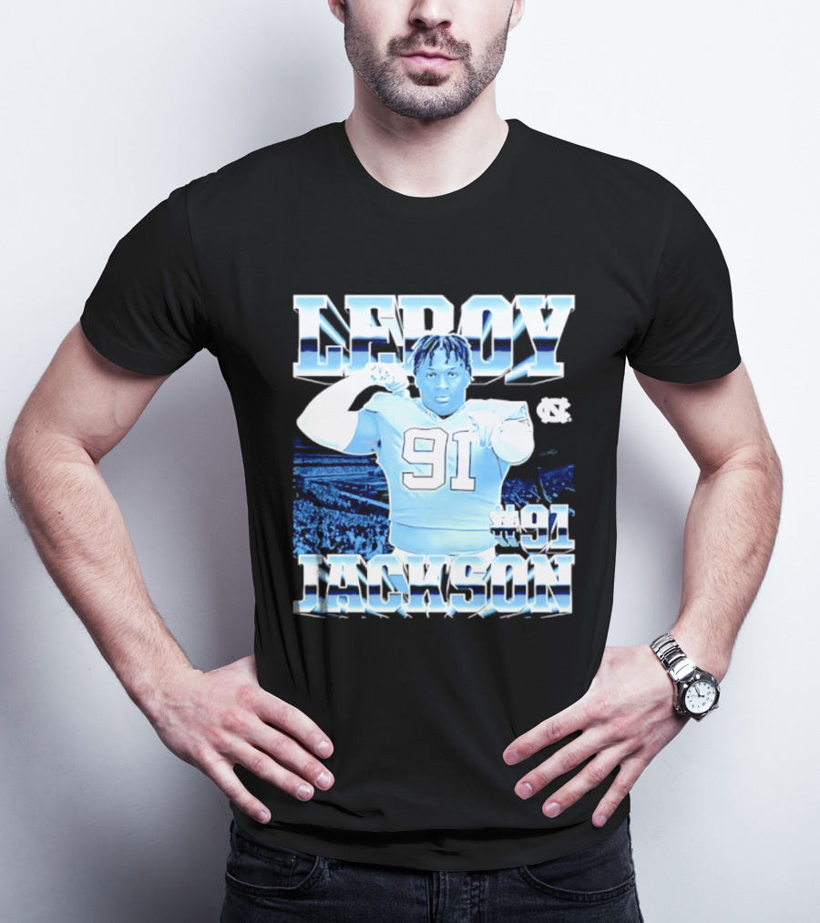 Leroy Jackson 91 North Carolina Tar Heels NCAA Football Player T-Shirt