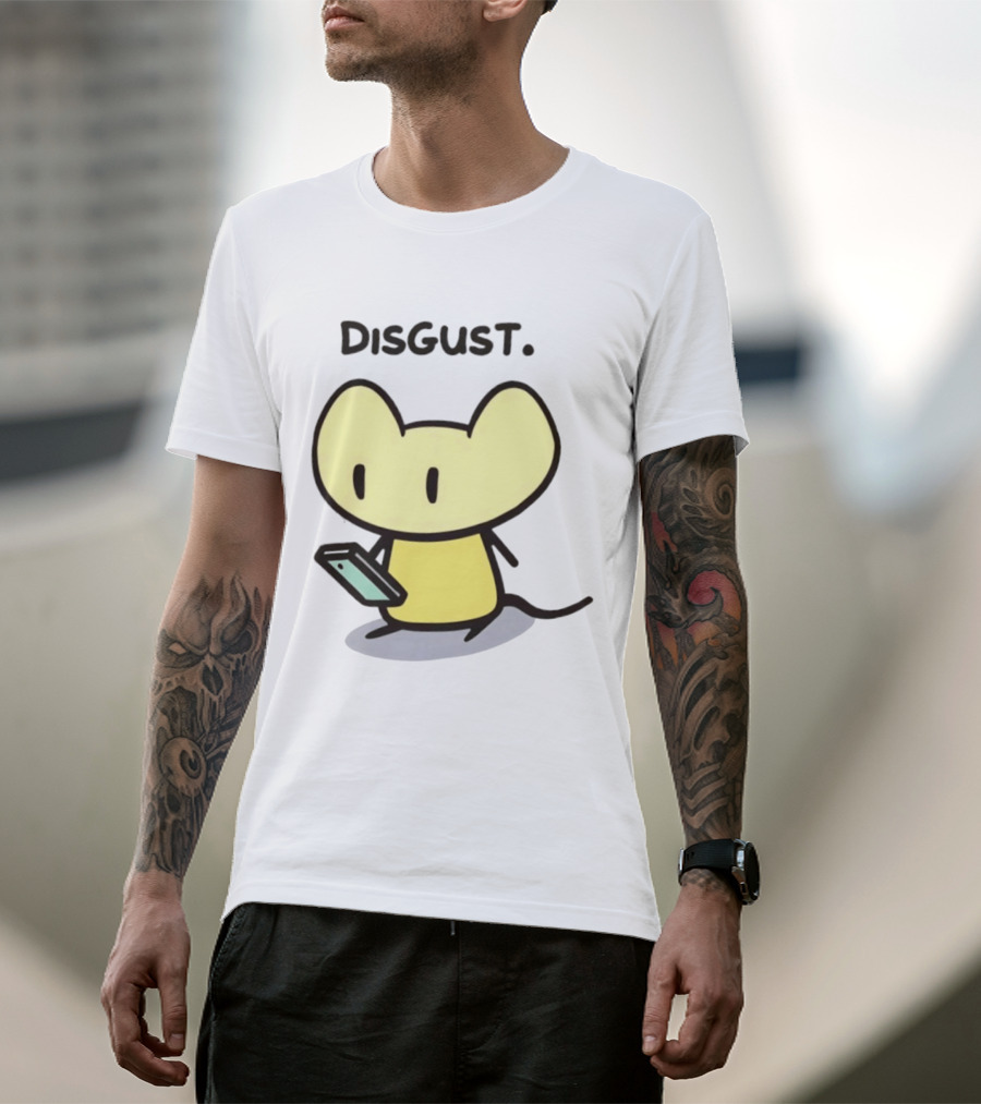 Disgust Mouse With Phone Vintage Humor T-Shirt
