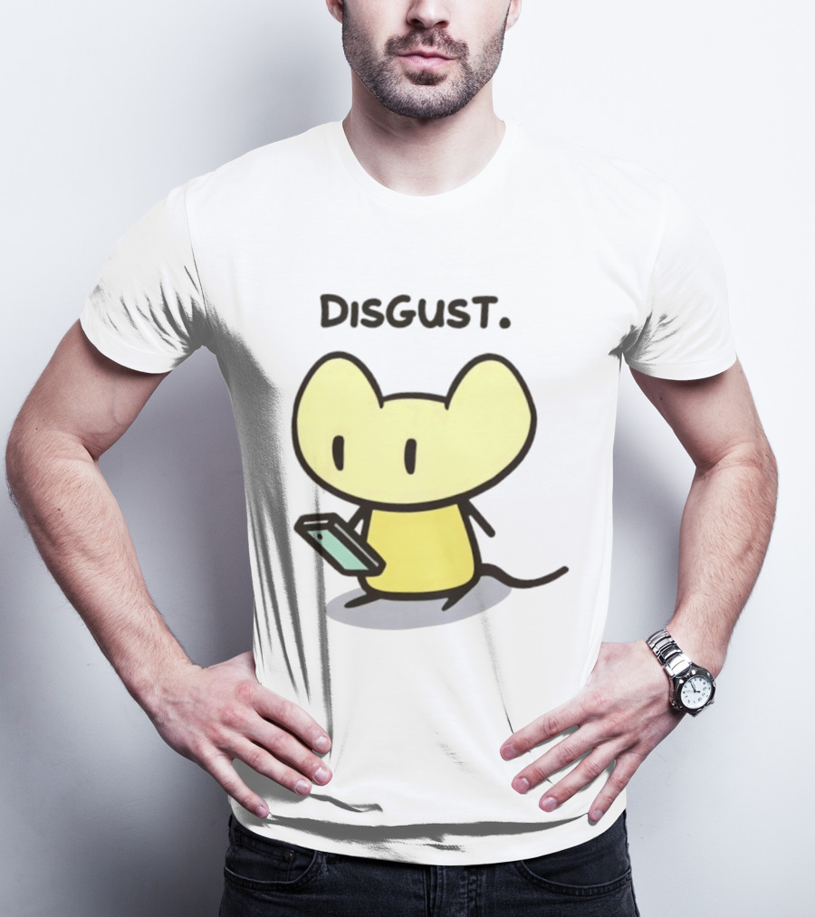 Disgust Mouse With Phone Vintage Humor T-Shirt