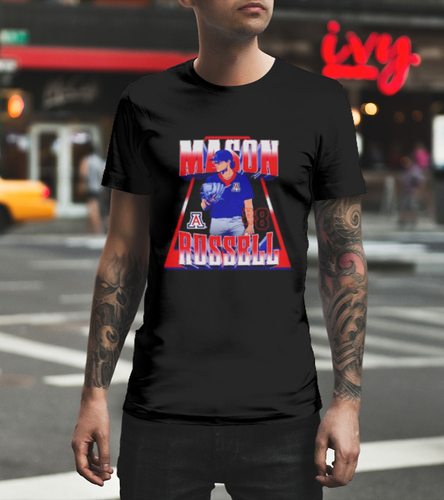 Mason Russell 8 Arizona Wildcats NCAA Baseball Player T-Shirt