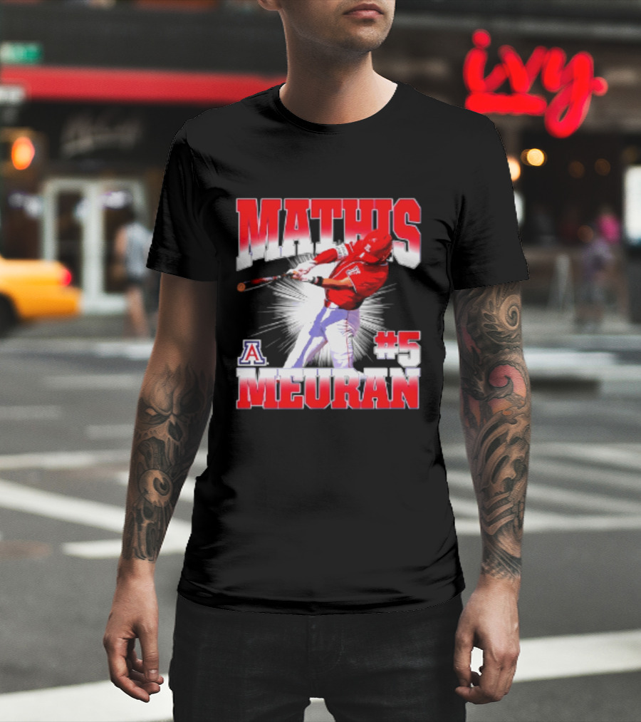 Mathis Meurant #5 Arizona Wildcats NCAA Baseball Player T-Shirt