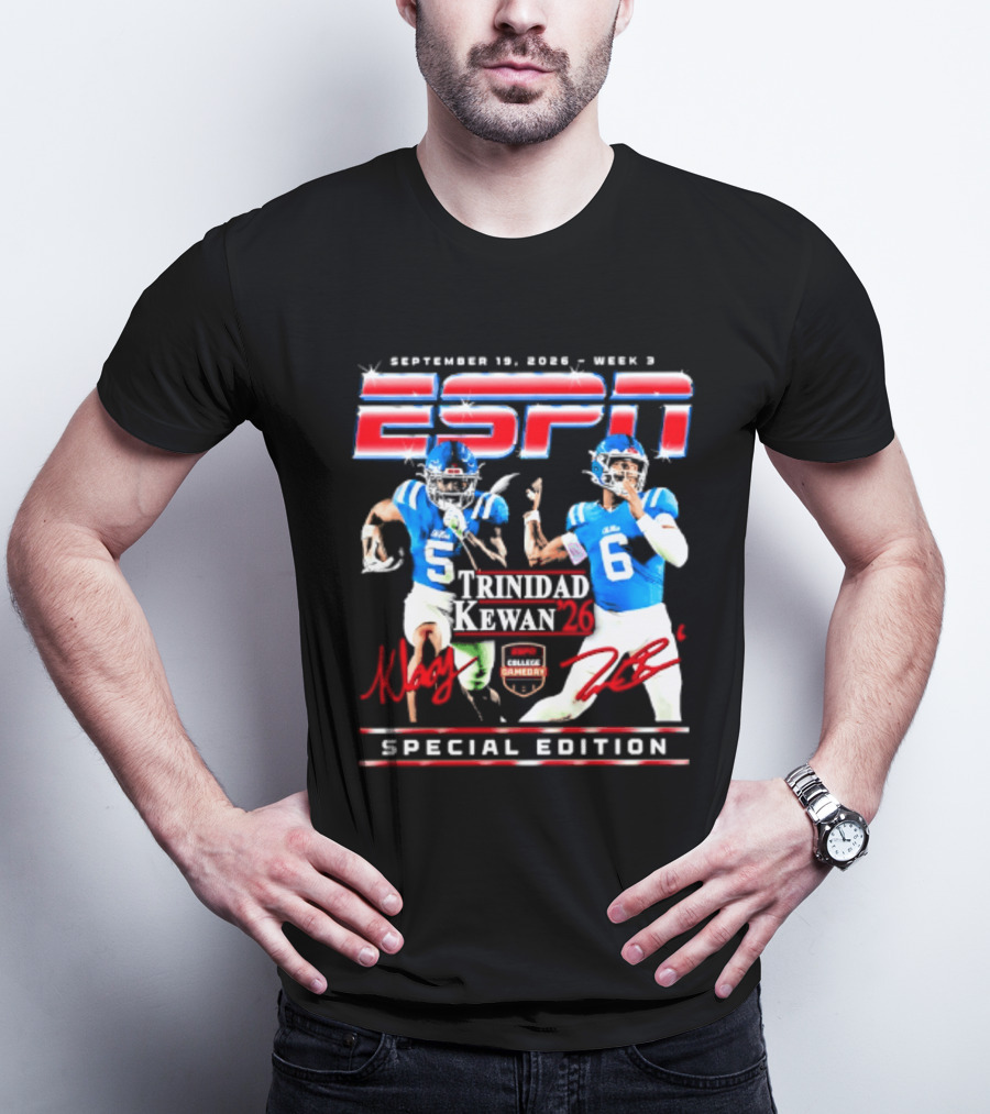 September 16 2023 ESPN Week 3 Trinidad Kewan Ole Miss Special Edition T-Shirt