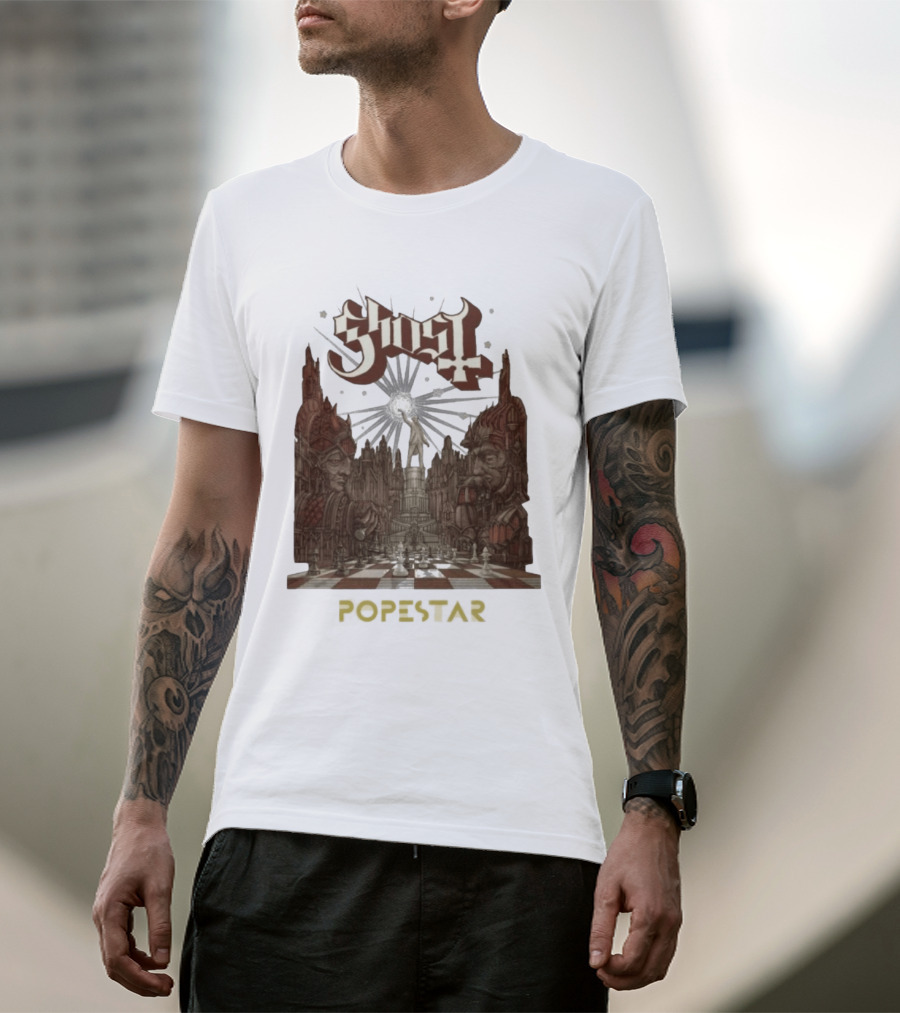 Ghost Popestar Chessboard Cathedral Gothic T-Shirt