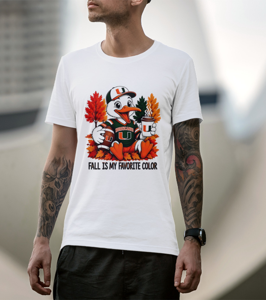 Miami Hurricanes Fall Is My Favorite Color NCAA Football T-Shirt