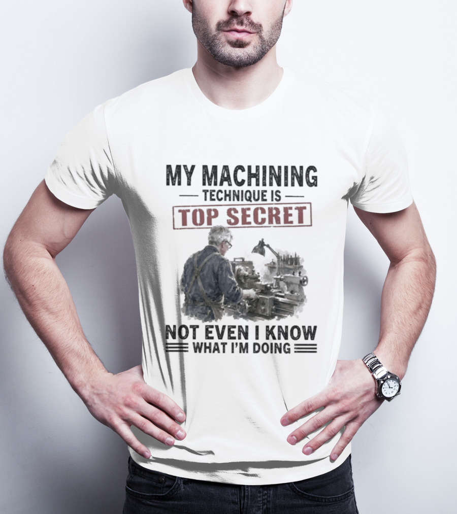 My Machining Technique Is Top Secret Not Even I Know What I'm Doing Industrial Humor T-Shirt