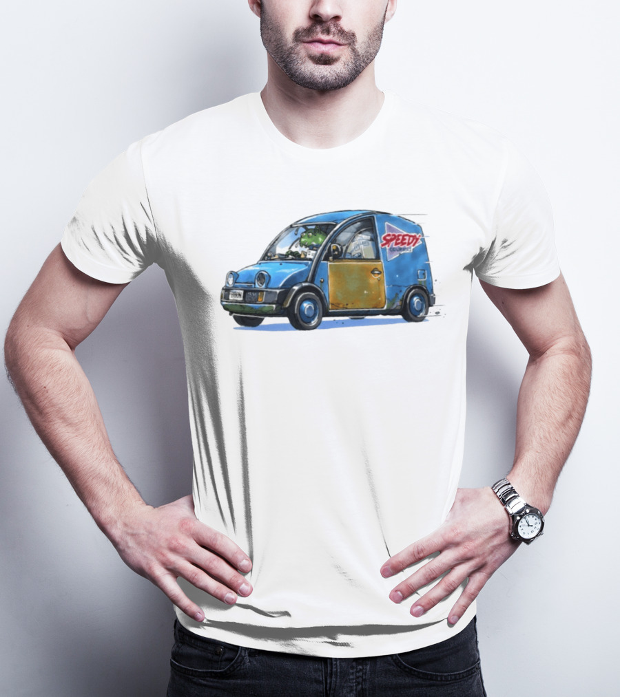 Speedy Couriers Alien Driver In Blue Hoon Van T-Shirt