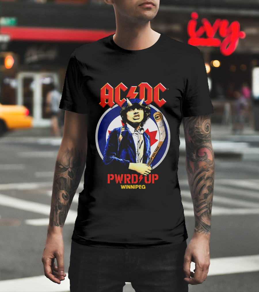 ACDC PWR Up Tour Winnipeg 2026 Hockey Theme Event T-Shirt